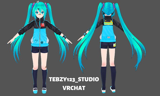 Create vrchat, vtuber, vrchat avatar, avatar, 3d model, vroid, furry avatar by Tebzy123_studio ...