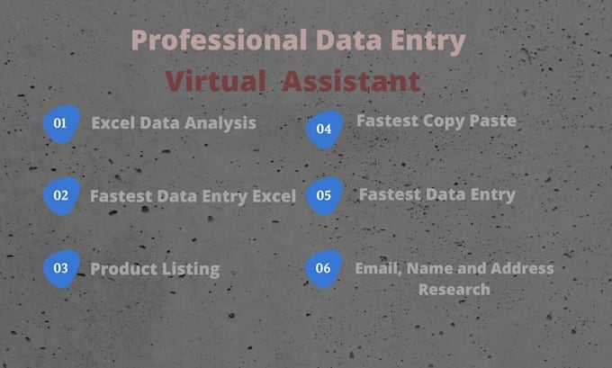Do any type of data entry copy paste data collection excel entry by ...
