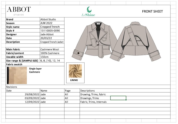 Create a factory ready tech pack for your brand by Jadeabbot1 | Fiverr