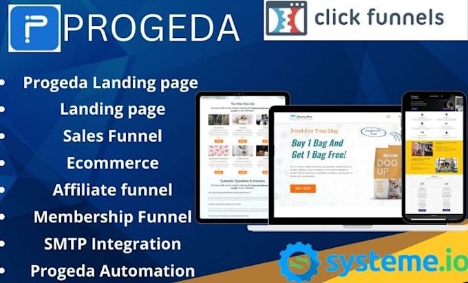 Design progeda sales funnel, clickfunnels landing page, kajabi, kartra ...