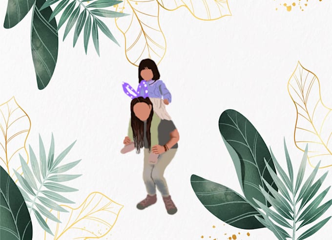 Draw modern faceless portrait illustration by Anna0615 | Fiverr