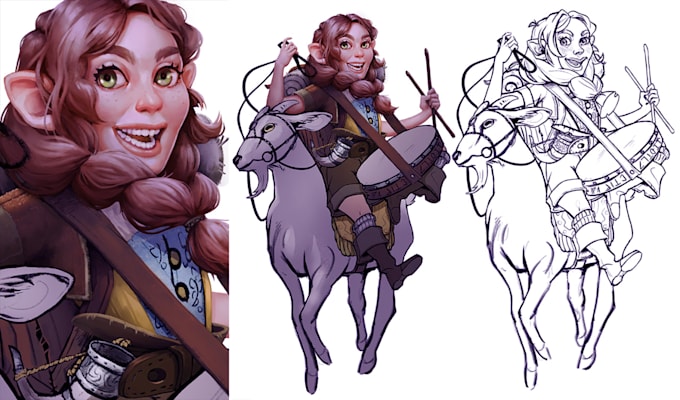 Make your dnd character illustration or concept art by Zasushess | Fiverr