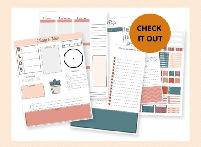 Design printable custom planners trackers and calendar by Hawwadiswag ...