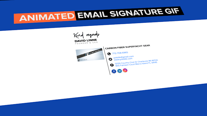 Make animated email signature design gif for gmail , outlook by Hjcreative | Fiverr