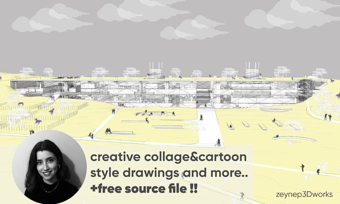 Create a 3d architectural visualization and collage renders by ...