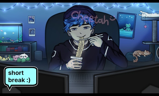 Draw custom online,offline,brb screens for your stream