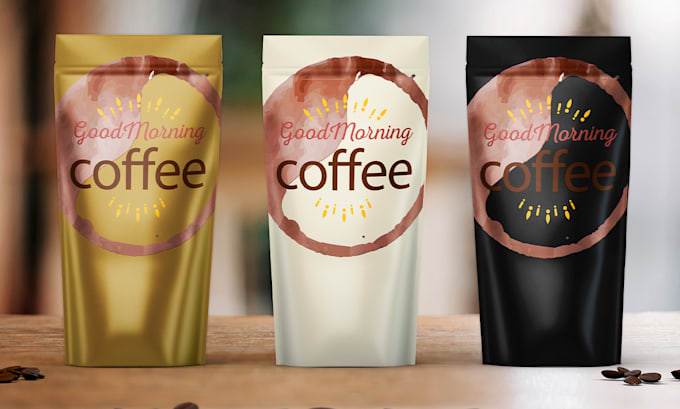 Create a coffee bag, pouch design, packaging and label sticker design ...