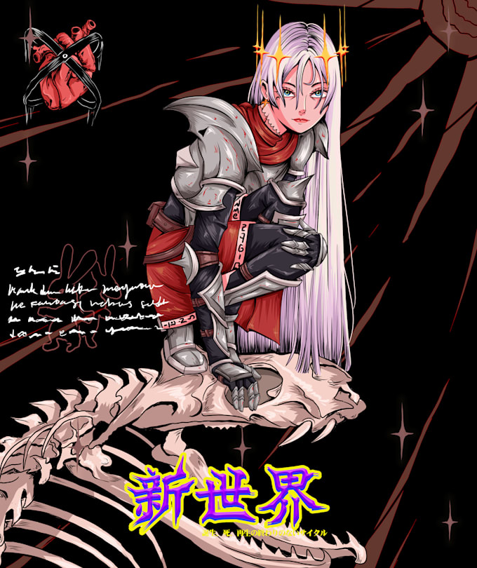 Draw illustration anime manga dark edgy goth fantasy style by Surepop ...