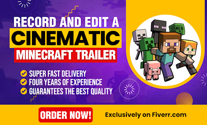 Record and edit a cinematic minecraft trailer by Gamrjake | Fiverr