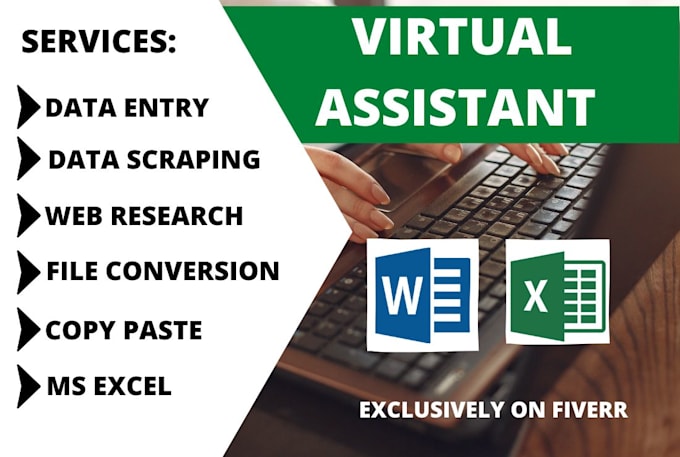 Be your virtual assistant for excel data entry, web research, copy paste, typing by Mowsumee99 ...