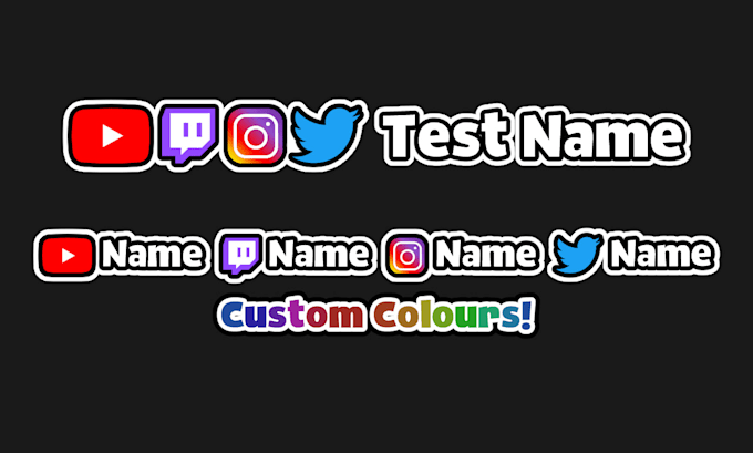 Create social media icon overlay for twitch or youtube streams by ...