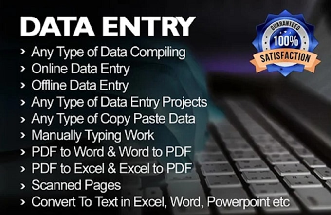 Do data entry online,offline, and pdf to word, typing, excel by Artbyhafix | Fiverr