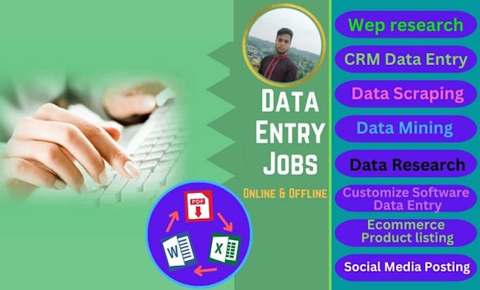 Do data entry copy paste pdf to excel to word data entry by Sobuzmia732730 | Fiverr