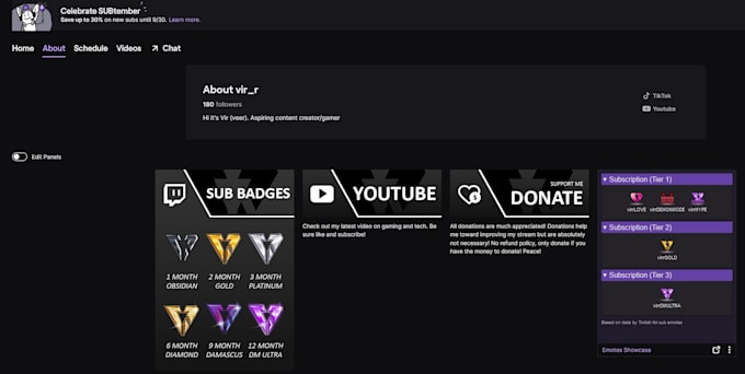 Create panels for your stream by Tanvirrahman11 | Fiverr