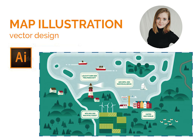 Create any kind of illustrated vector map for you by Krismostovaya | Fiverr