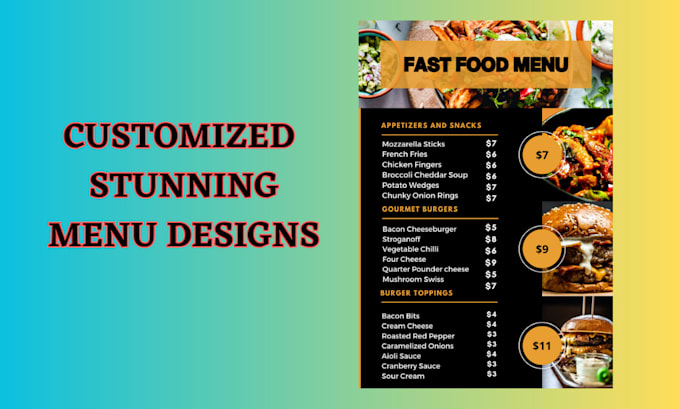 Creates stunning menu designs for resturant by Shinnymehri | Fiverr