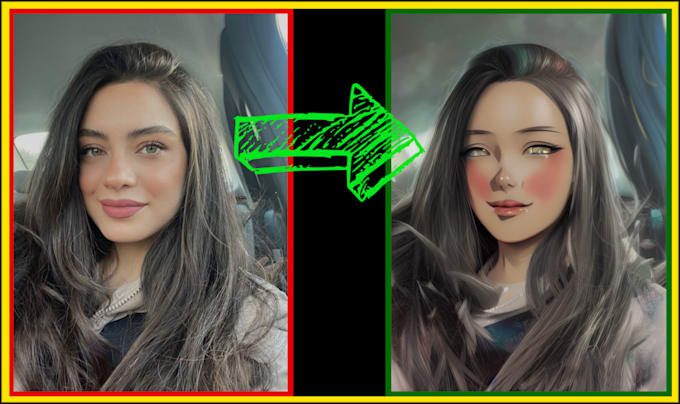 Paint your selfie into an anime character by Exshinra | Fiverr