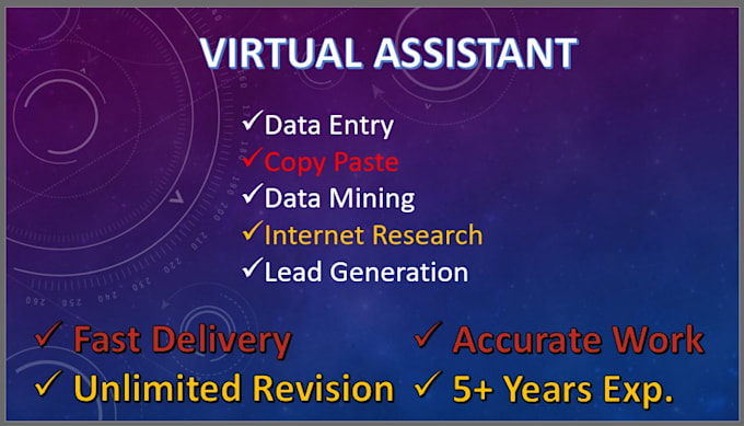 Be your virtual assistant for data entry, data mining, copy paste, web research by Sandeepshish ...