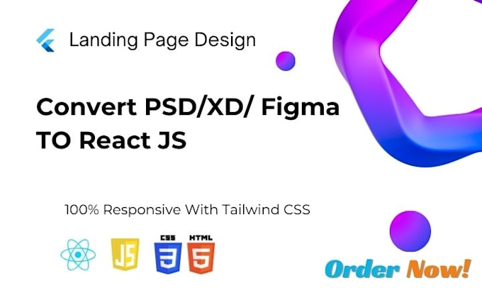 Create a landing page design with react js and tailwind css by Ashraful128 | Fiverr