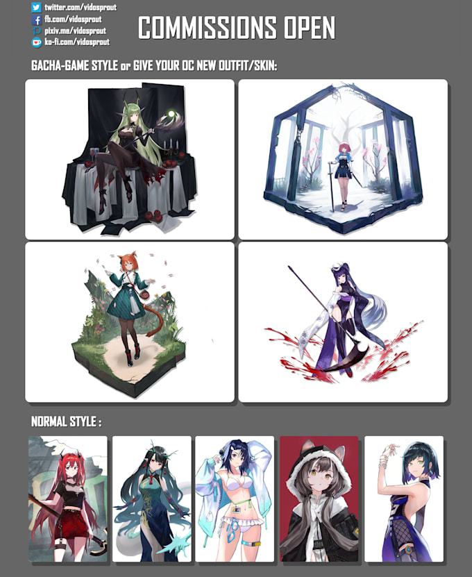 Do gacha style splash art by Vidosetia | Fiverr