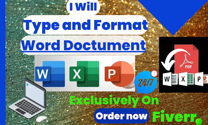 Format and type microsoft word documents in 1 day by Bashirkhan337 | Fiverr