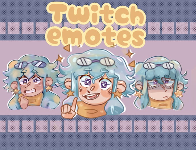 Draw cute emotes custom for twitch emotes in my style by Melede | Fiverr
