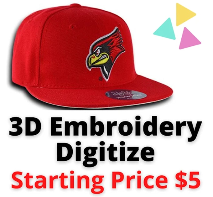 Any do cap embroidery digitizing into 3d puff hat in 1 hour by ...