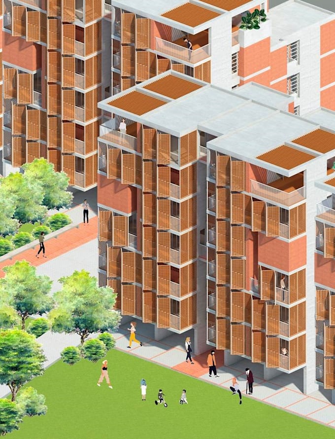 Axonometric rendering of your project by Valengh_arq | Fiverr