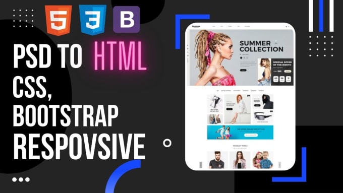 Code Psds Into Html Css And Responsive Website By Ahmedimran732 Fiverr