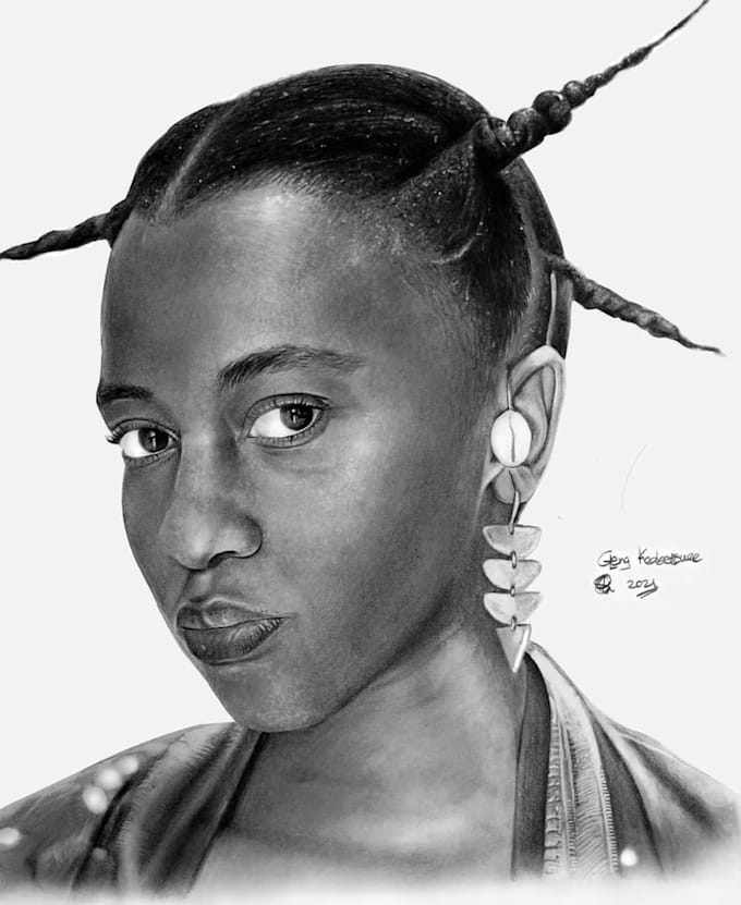 Draw a realistic drawing of your portrait or face by Talboiarts | Fiverr