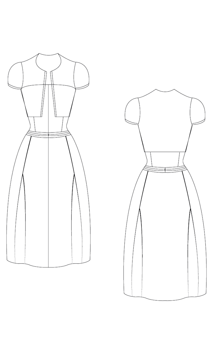 Create a fashion technical flat drawing sketch in apparel by ...