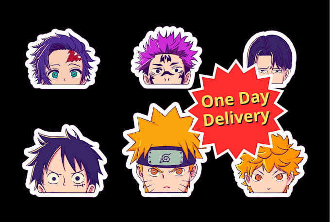 Make anime stickers peeker vector marketplace webstore by Zanuwir | Fiverr