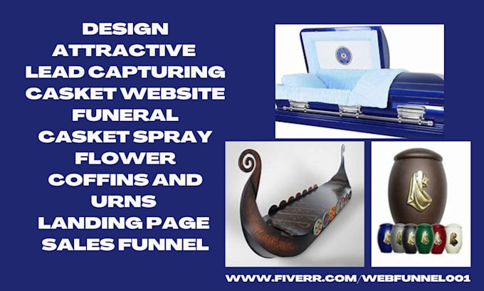 Design attractive casket website funeral casket, spray, flower, coffin ...