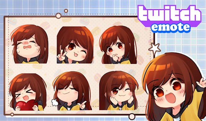 Draw cute twitch emote and icon for you
