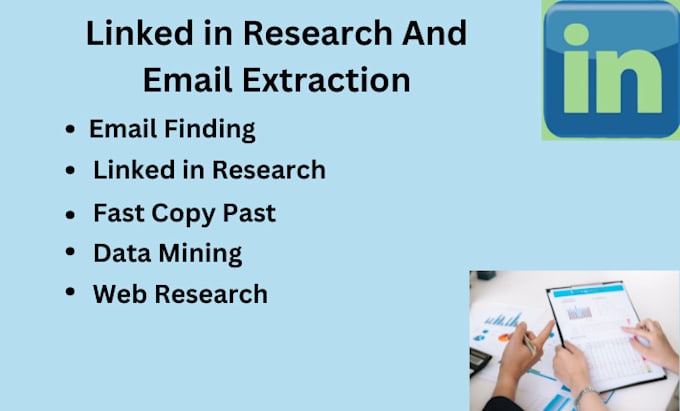 Do linkedin research and email extraction for you by Dataentry_045 | Fiverr