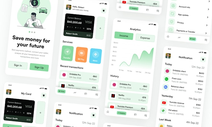Design modern mobile app ui ux design in figma or adobe xd