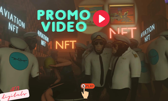 Create nft promo video nft ads, trailer video animation 3d music cartoon clips by Afo_digital ...