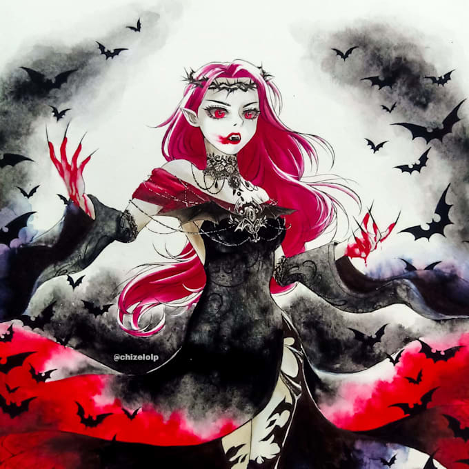 Draw a half colored commission by Chizelolp | Fiverr