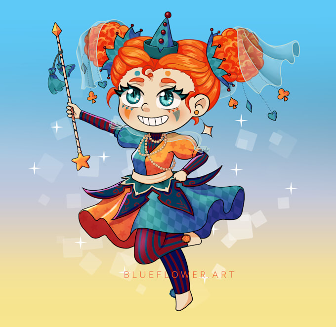 Draw chibis in my style by Blueflowerillus | Fiverr