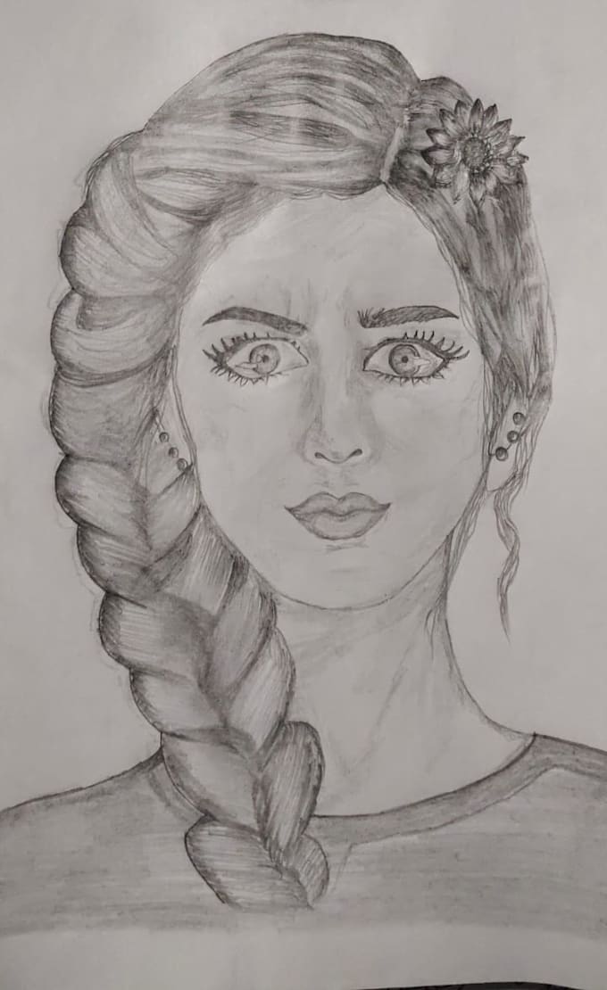 Draw an attractive face sketch and fancy art by Sairarasheed786 | Fiverr