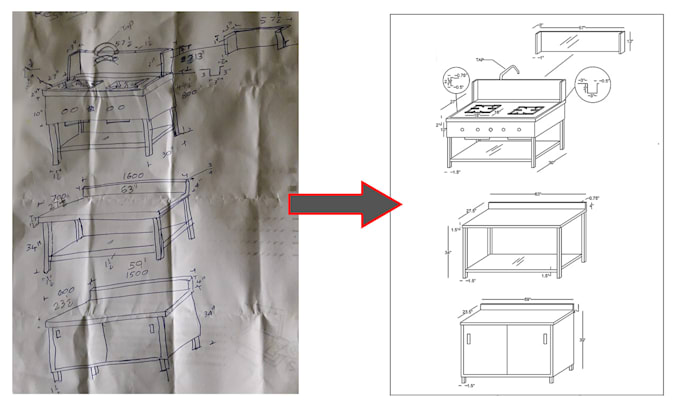 Do your product sketch in autocad drawing by Cgfx_studio | Fiverr