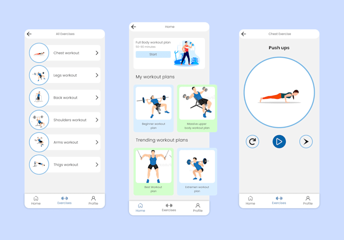 Create modern mobile app deisgn in figma android app, or ios app ui ux ...