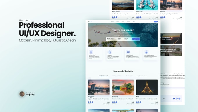 Create a modern ui,ux website design by Leedjohnny | Fiverr
