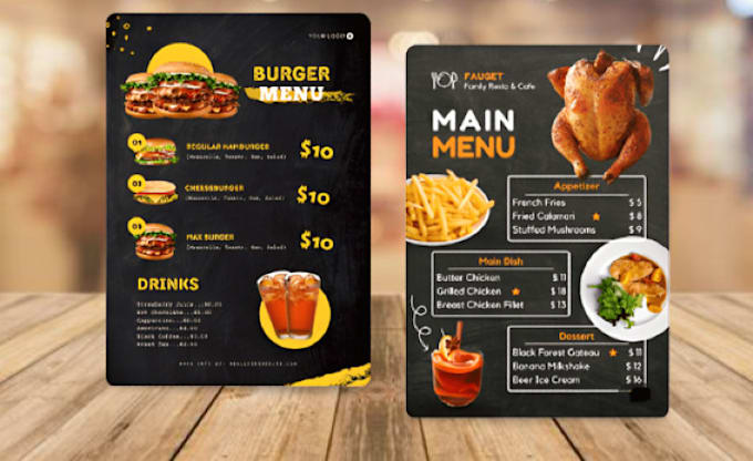 Design digital menu, modern restaurant menu or menu board by Jonsoonn ...