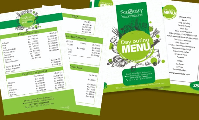Design creative menu cards and food labels by Yourdreamart | Fiverr