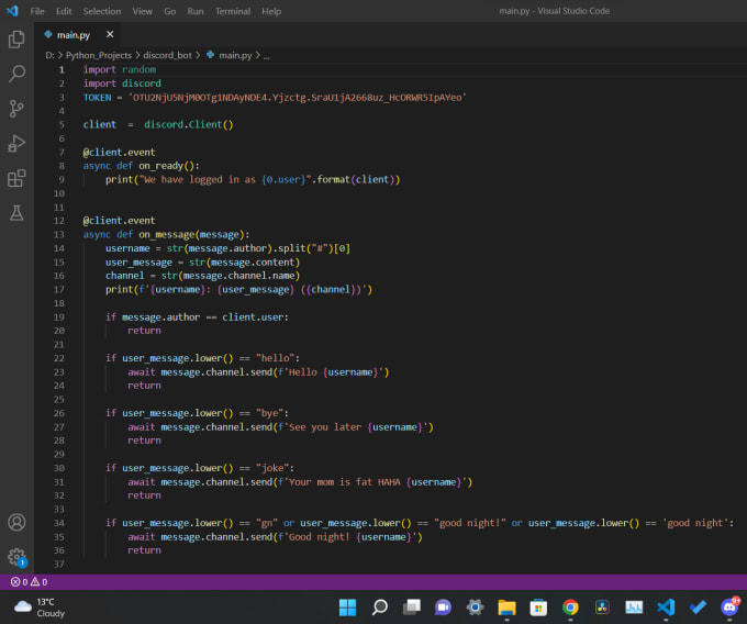 Code A Custom Discord Bot Using Python By Xshakenx Fiverr