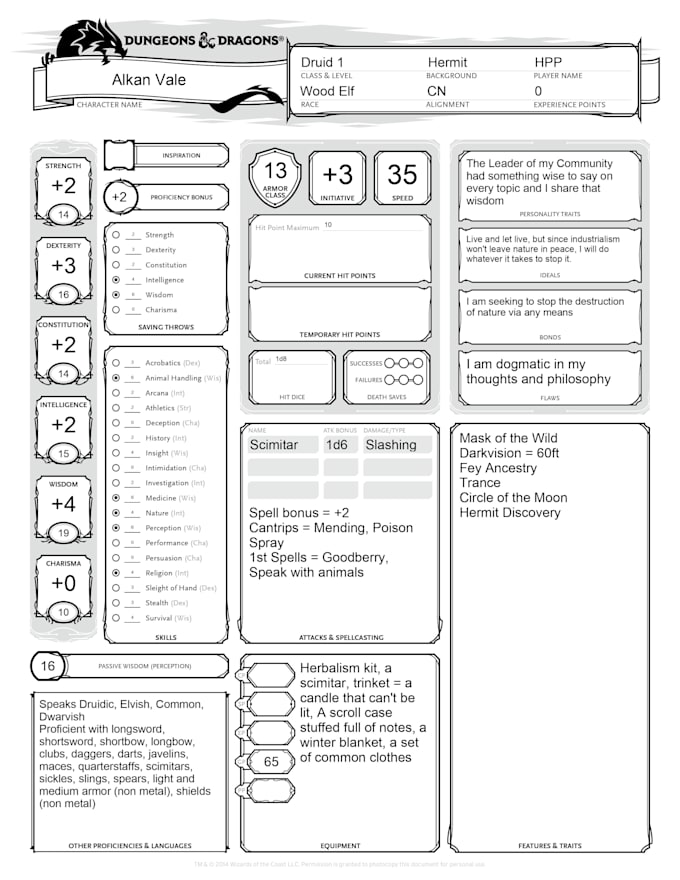Build character sheets for dnd by Authorarthur2 | Fiverr