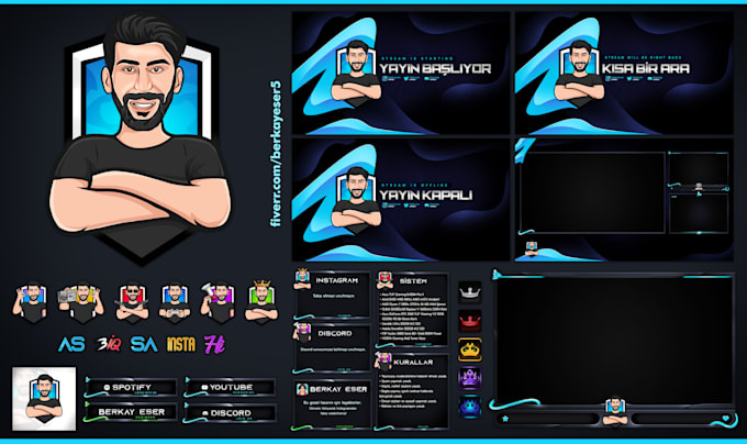 Create premium quality twitch overlay, gaming logo by Berkayeser5 | Fiverr
