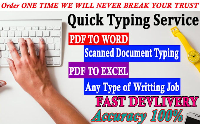 Do typing i am very fast in typing by Hamnaghayas | Fiverr