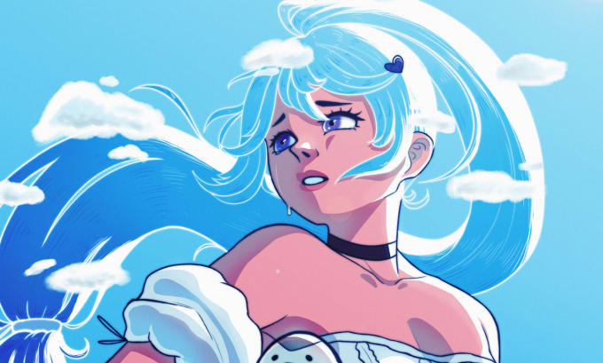 Draw a cell shaded anime portrait by Tenshi_yoru | Fiverr